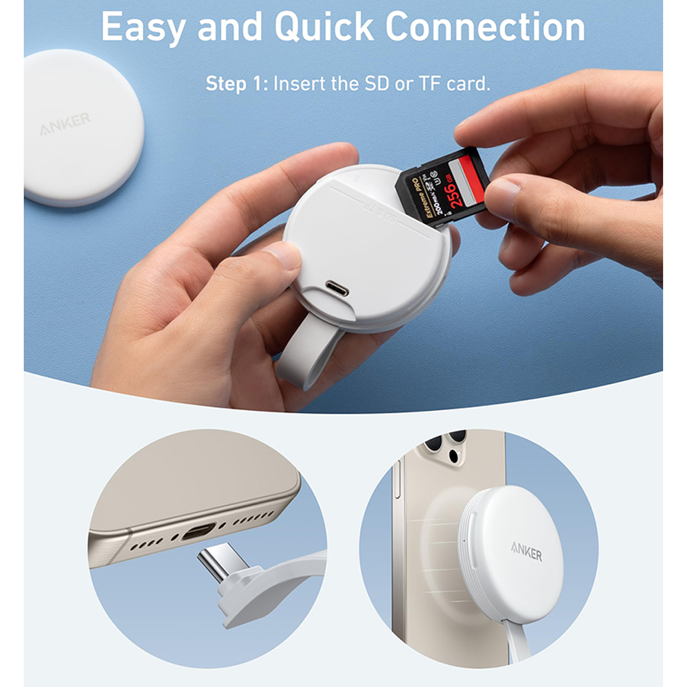 Anker MaG USB-C Adapter, SD Card Reade Portable Magnetic Memory Card ...