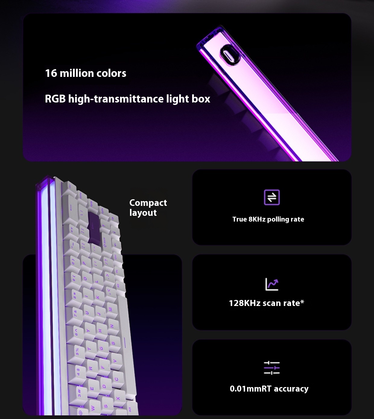 MADCATZ Nano68 Wired Magnetic Mechanical keyboard 65% Hot swappable RGB ...