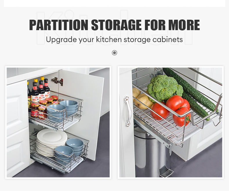 ICIC Pull Out Dish Rack For Cabinet Stainless Kitchen Cabinet Organizer ...