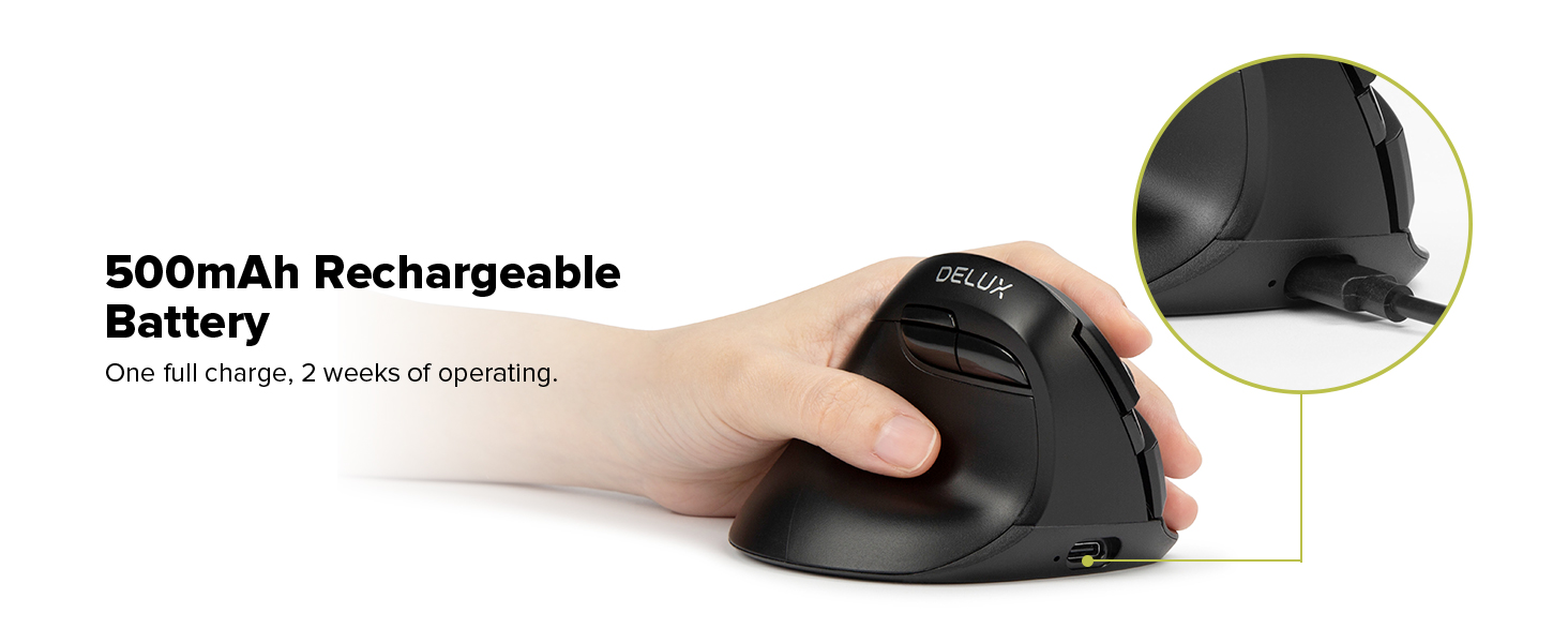 Delux M618ZD Dual Mode Left Handed Silent Button Bluetooth 3.0 5.0 2 ...
