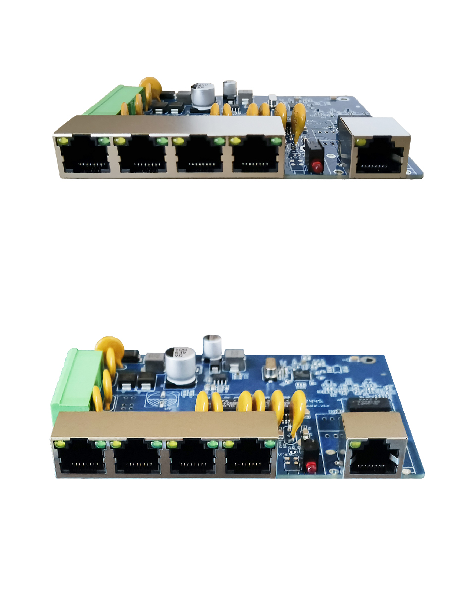 HICOMDATA industrial grade 100Mbps 5-port Ethernet switch PCBA (1x9 ...