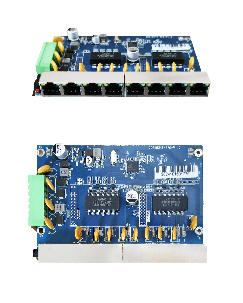 HICOMDATA industrial grade 100Mbps 8-port Ethernet switch pcba (1x9 ...