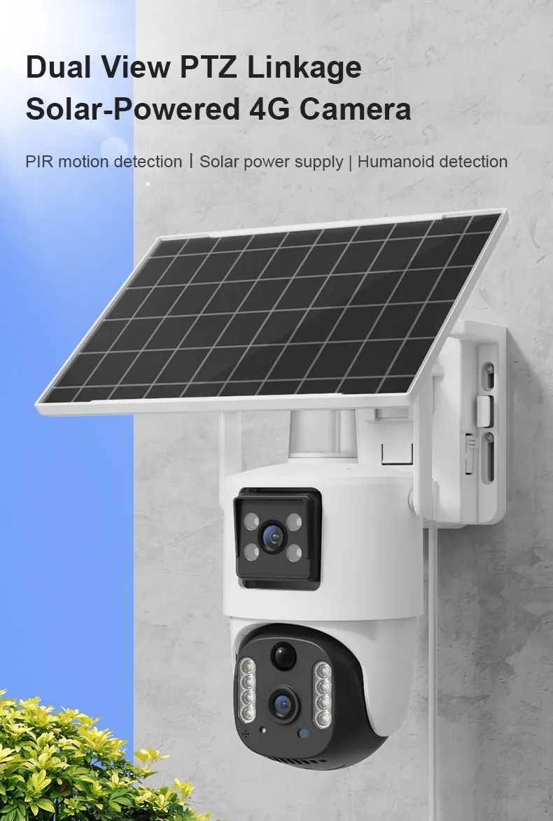 V380 T4 4G Dual Lens Solar CCTV Outdoor Wireless Human Shape Detection ...