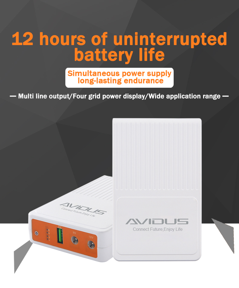 AVIDUS S110 10400mAh 2A Mini UPS Backup Power Supply 5V 9V 12V Voltage ...