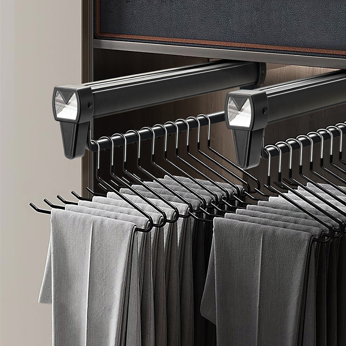 Pull Out Pants Hanger Rack Sliding Wardrobe Organizer Clothes Hanger ...