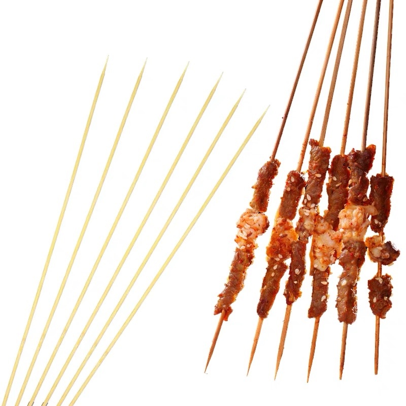 100pcs BBQ Stick Bamboo Stick Barbeque Stick Bamboo Skewers Disposable ...