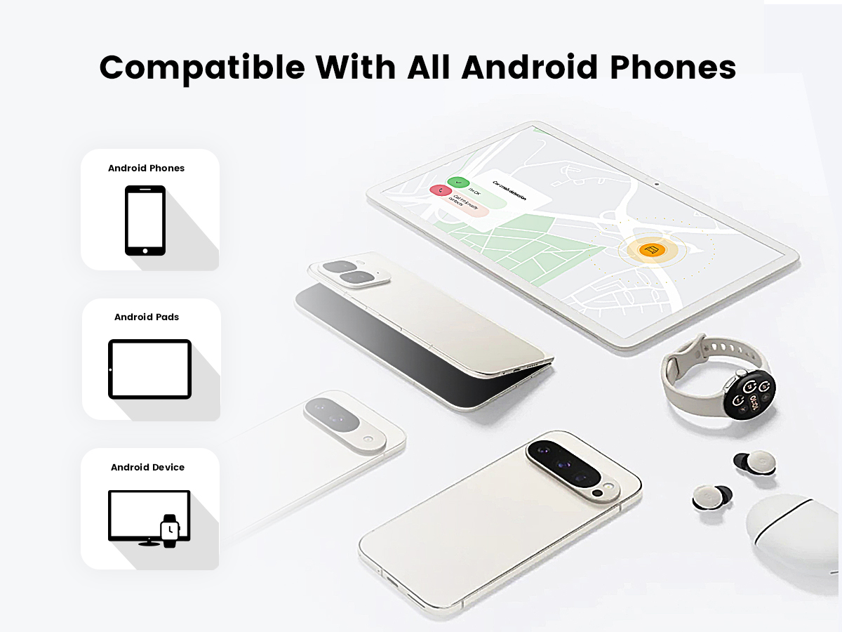 MiLi MiTag (IOS & Android) Go GPS Bluetooth Tracker For Android Keys Finder and Pet Locator ...