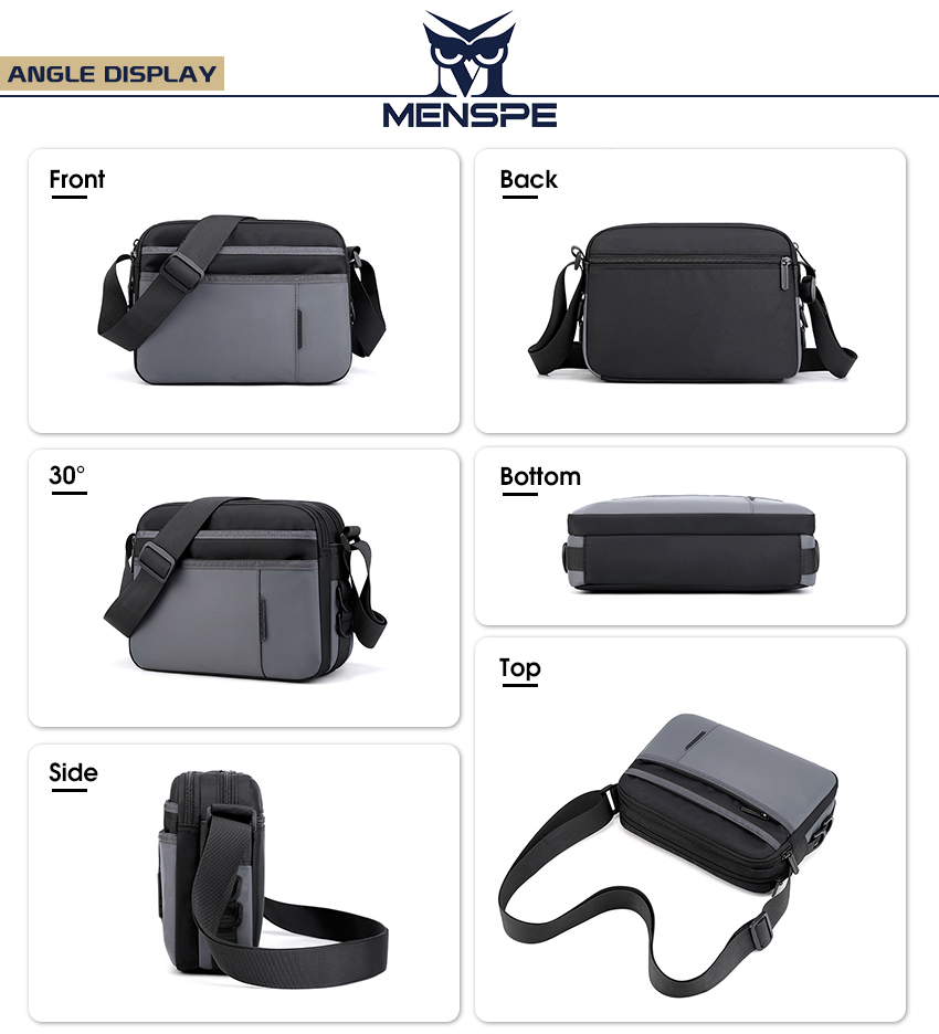 MENSPE Men's Bag Fashion Single-shoulder Bag Multi-pocket Men's ...