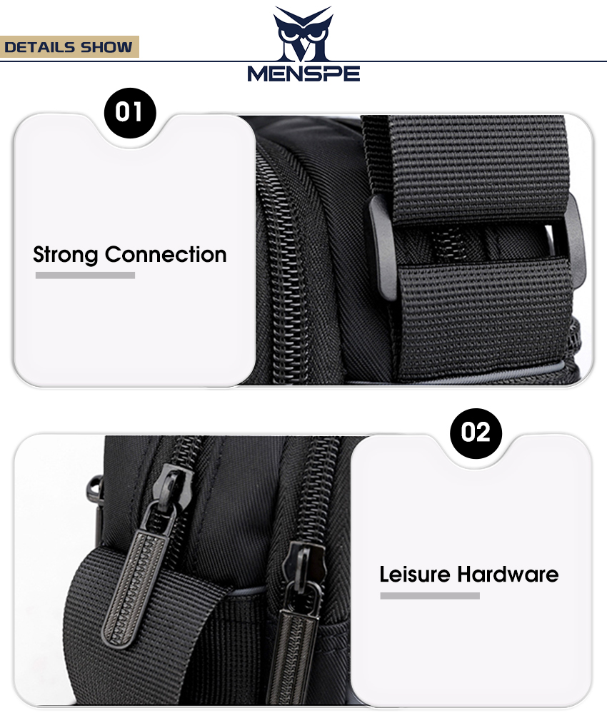 MENSPE Men's Bag Fashion Single-shoulder Bag Multi-pocket Men's ...