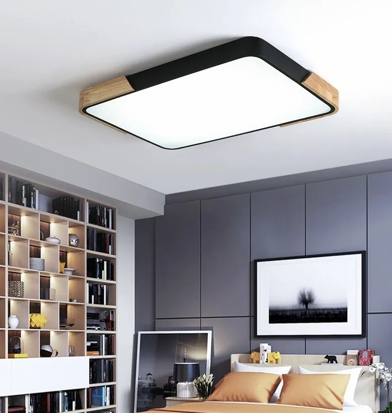 LED Ceiling Light Ultrathin Tricolor Lamp Lighting Wood Center Lights ...