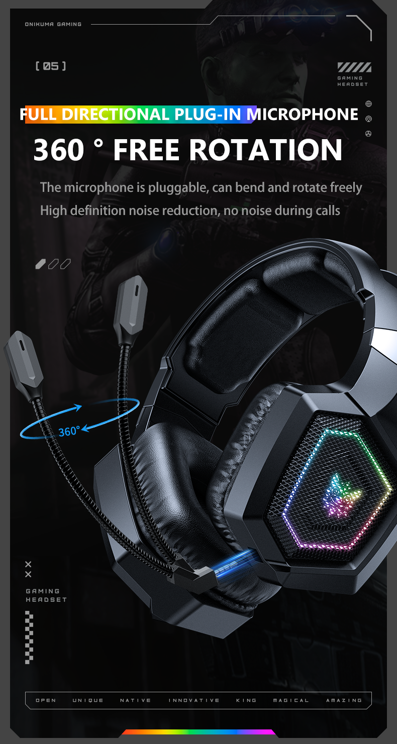 ONIKUMA GT806 Three Mode 2.4G Wireless 5.3 Headphone With Mic E-Sports ...