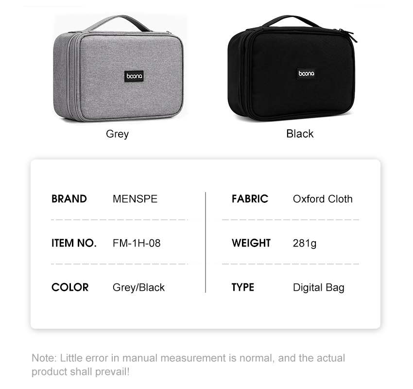 MENSPE Digital Storage Bag Travel Organizer Double Layer Large Capacity ...