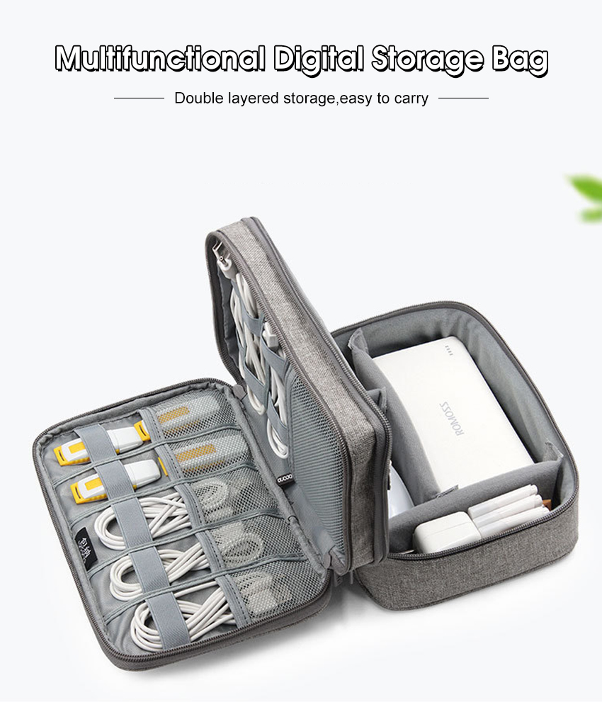 MENSPE Digital Storage Bag Travel Organizer Double Layer Large Capacity ...