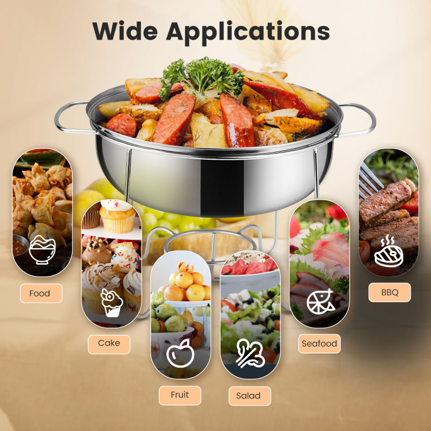3L Stainless Steel Round Hot Pot Camping Picnic Pot Hot Pot Alcohol ...