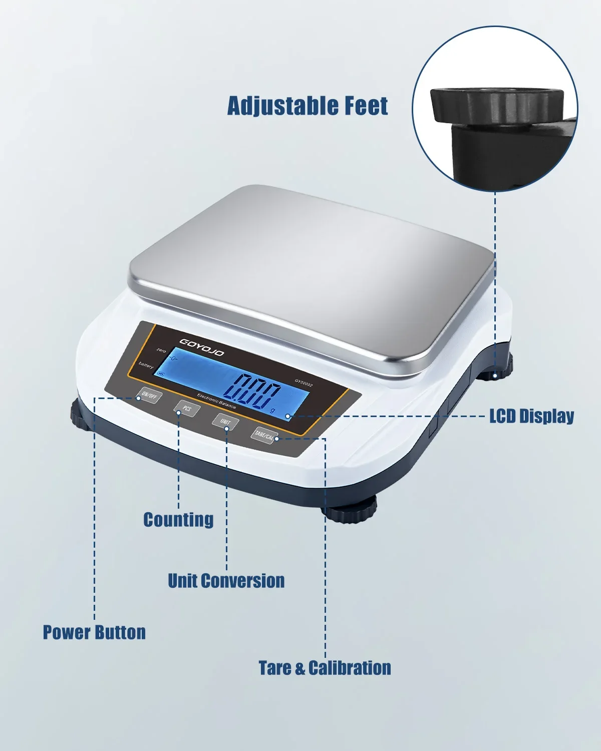 GOYOJO 5kg Precision Jewelry Scale 0.01g Lab Digital Electronic ...