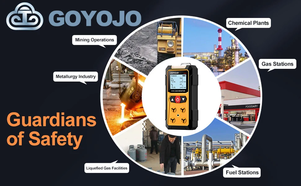 GOYOJO Gas Leak Detector 4-in-1 (H2S, EX, O2, CO) - Reliable Home and ...