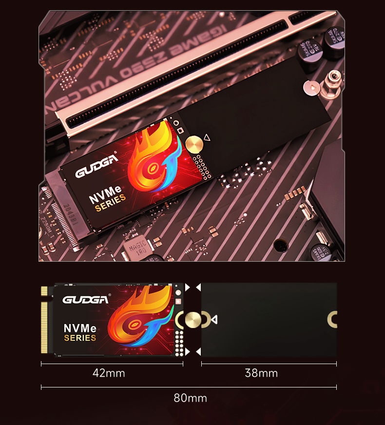 GUDGA M.2 PCIE 3.0 NVMe SSD 128GB 256GB 512GB PCIe Gen3.0 M.2 NVMe 2242/2280 For Laptop Desktop ...