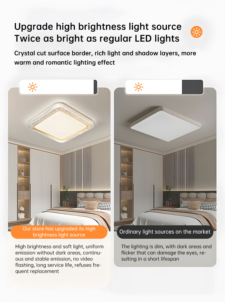 Gogeous Nordic Tri Color Ceiling Light Warm Dimming Led Light For Room ...