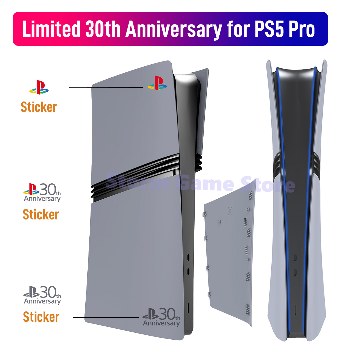 Limited 30th Anniversary for PS5 Pro Faceplate Vinyl Logo Sticker ...