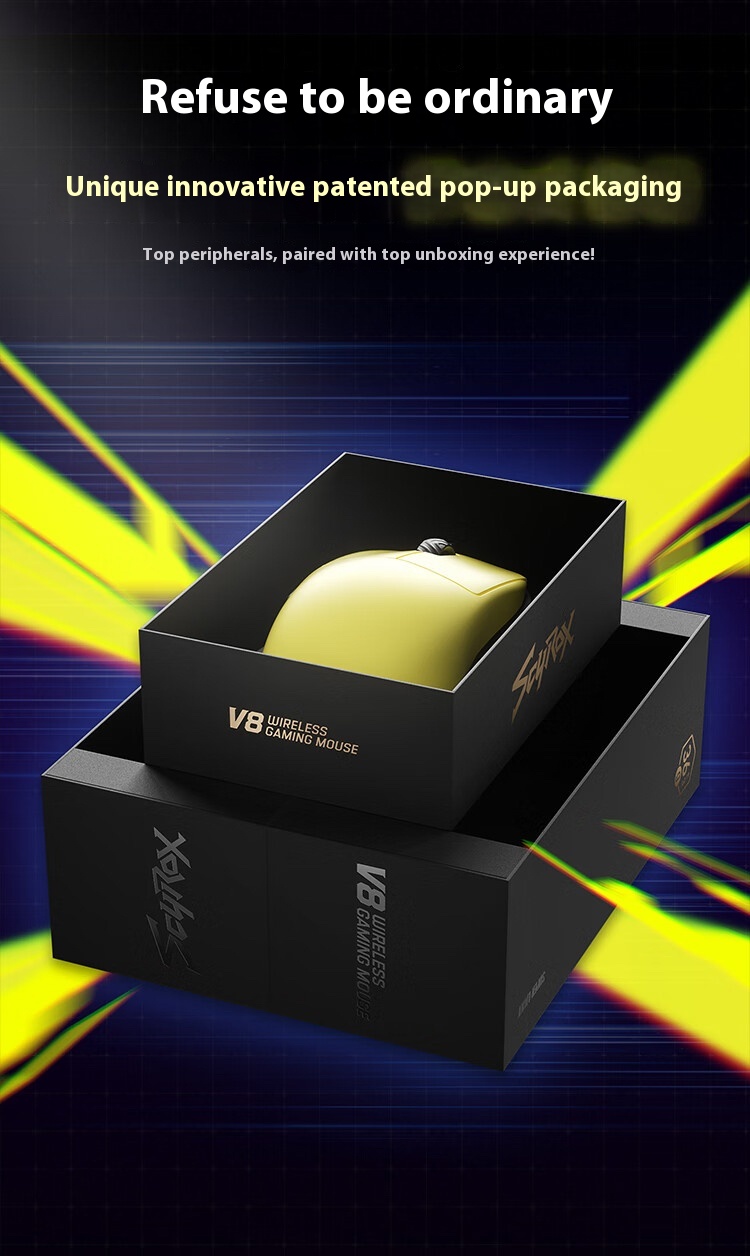 SCYROX V8 Wireless Mouse 30000DPI PAW3395 Lightweight Dual Mode Gaming ...