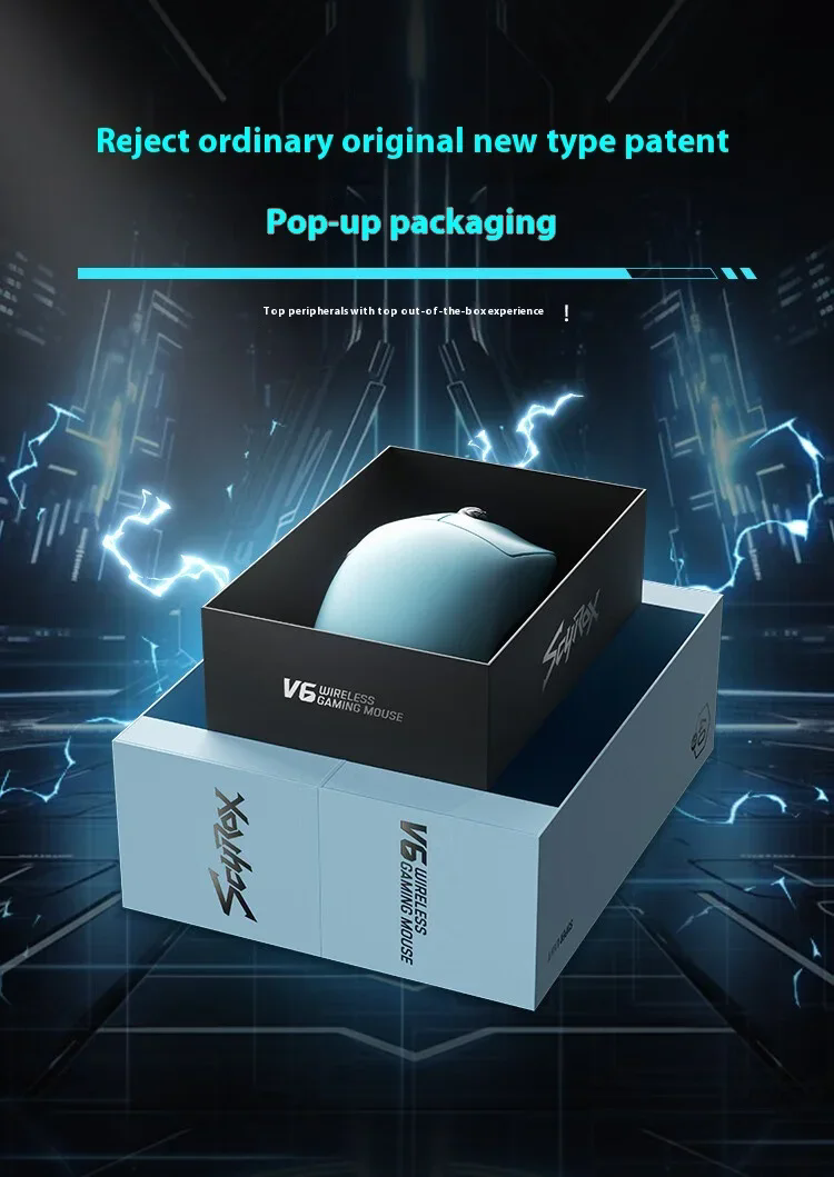 SCYROX V6 Wireless Mouse 30000DPI PAW3395 Lightweight Dual Mode Gaming ...