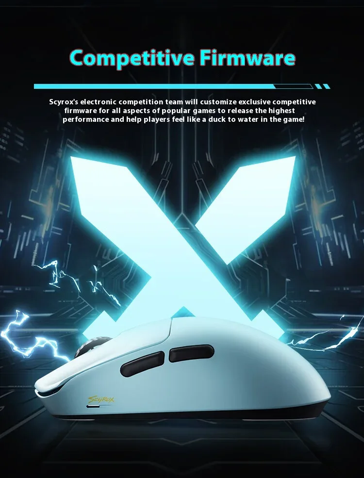 SCYROX V6 Wireless Mouse 30000DPI PAW3395 Lightweight Dual Mode Gaming ...