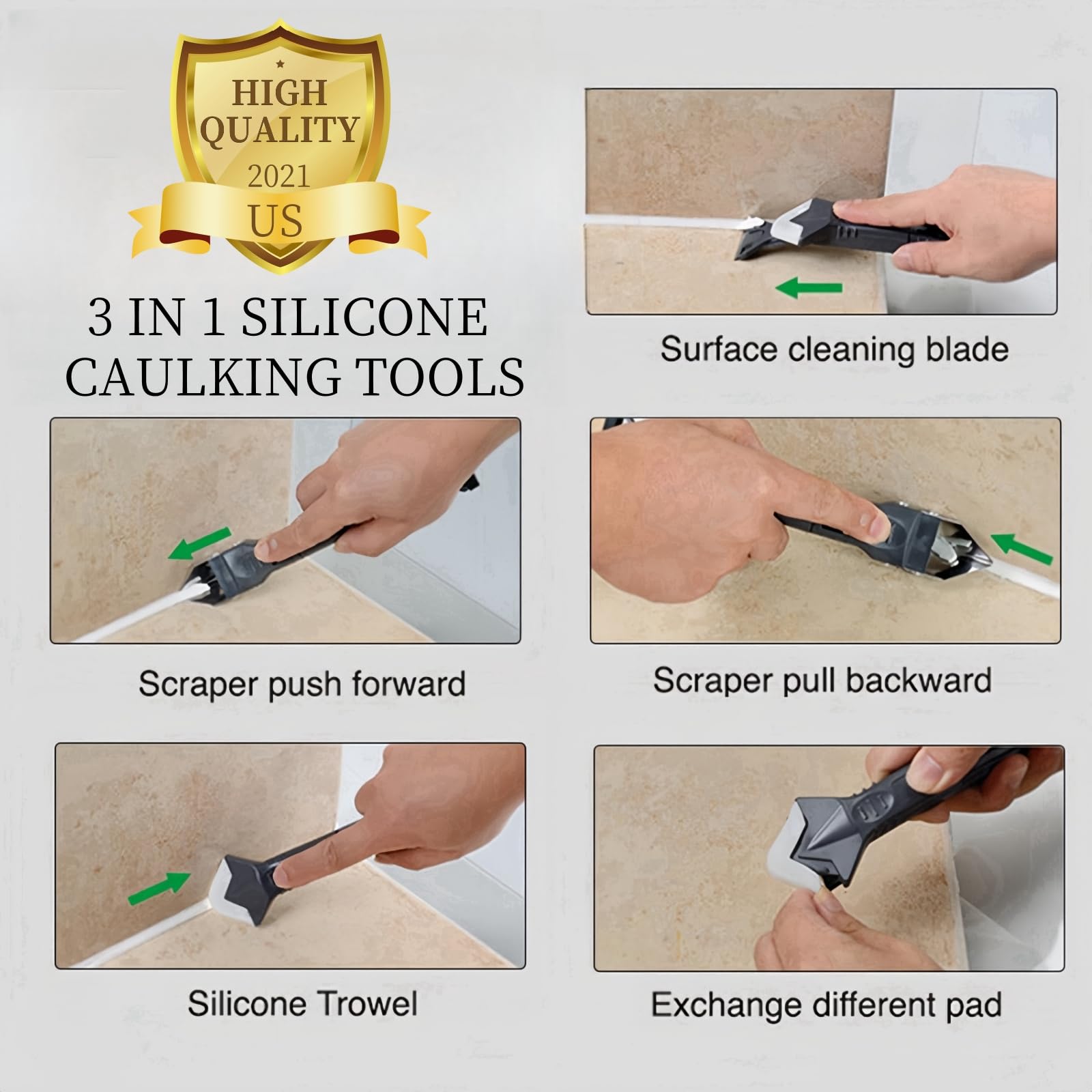 Versatile Multi-Functional Grout Removal Tool - 5-in-1 Caulking Tool ...