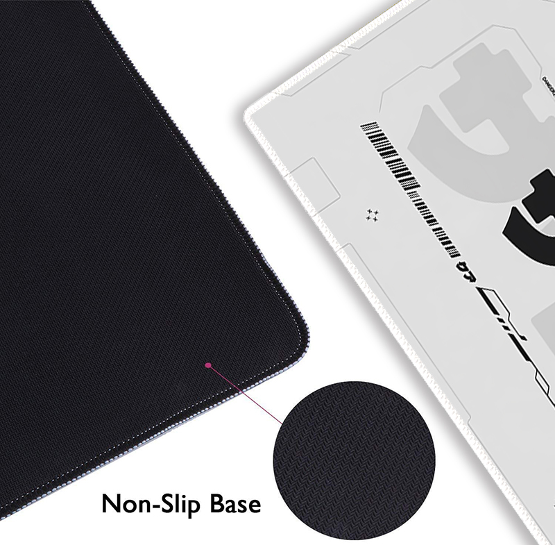 Cyber White Mousepad Extended Mousepad Large Gaming Mousepad Stitched ...