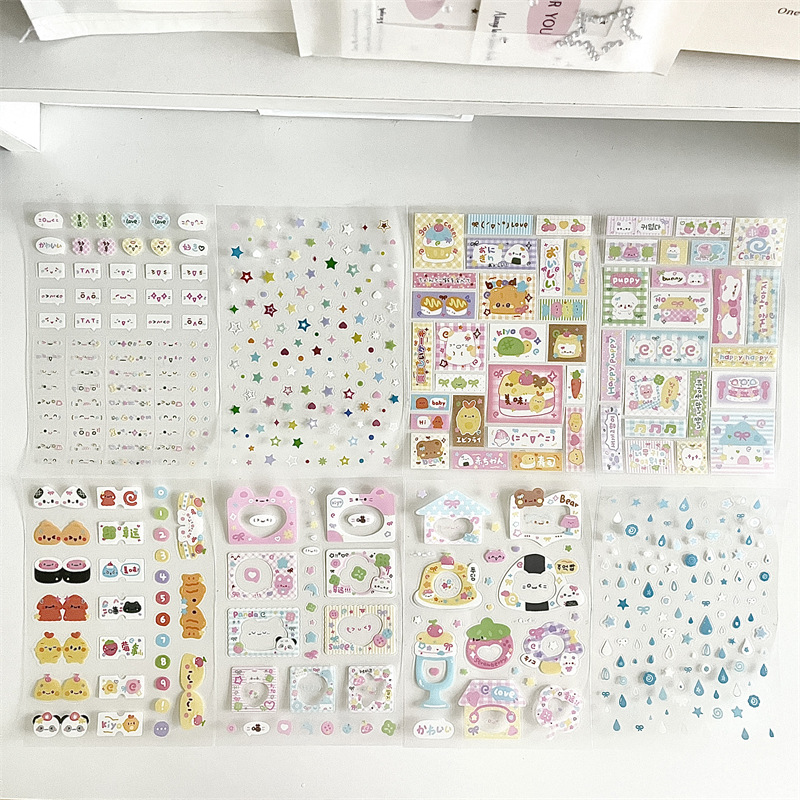 8pcs Korean Cute Cartoon Cut Film Stars Raindrops Sticker for Phone ...