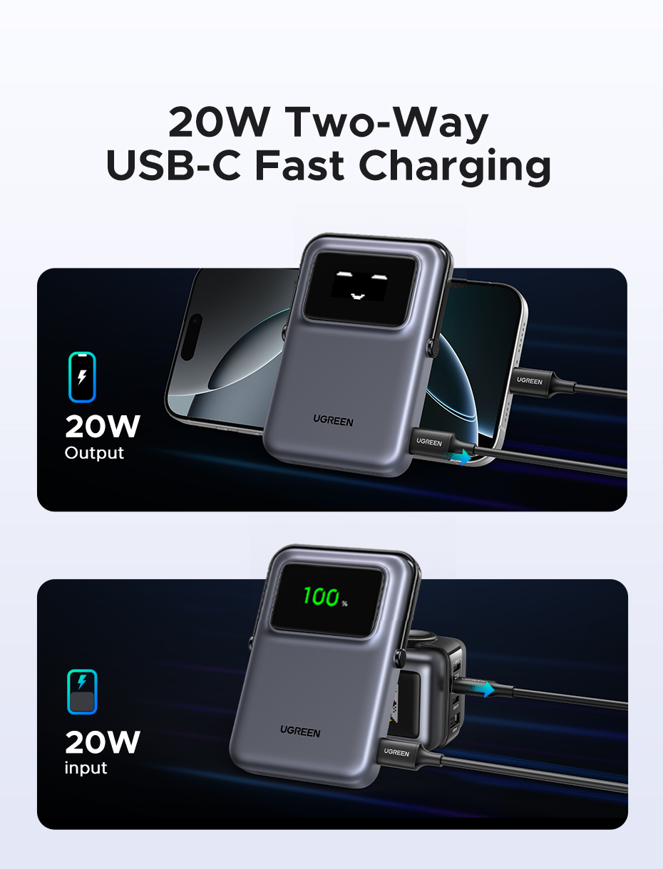 Ugreen UNO Qi2 15W 10000mAh Magnetic Wireless PD20W Fast Charging Power ...