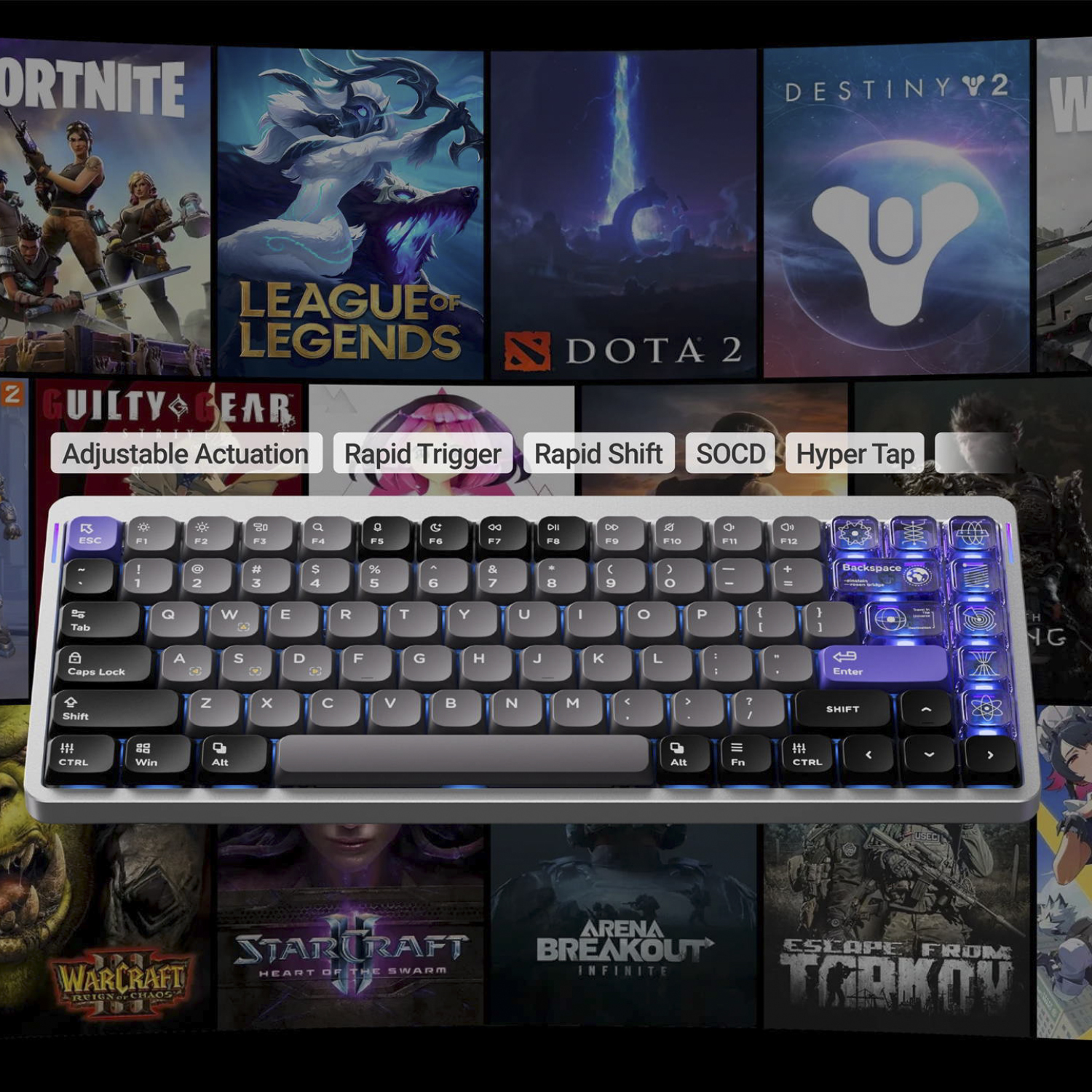 Nuphy Air75 HE Rapid Trigger Gaming Keyboard, 84keys Wired Magnetic ...