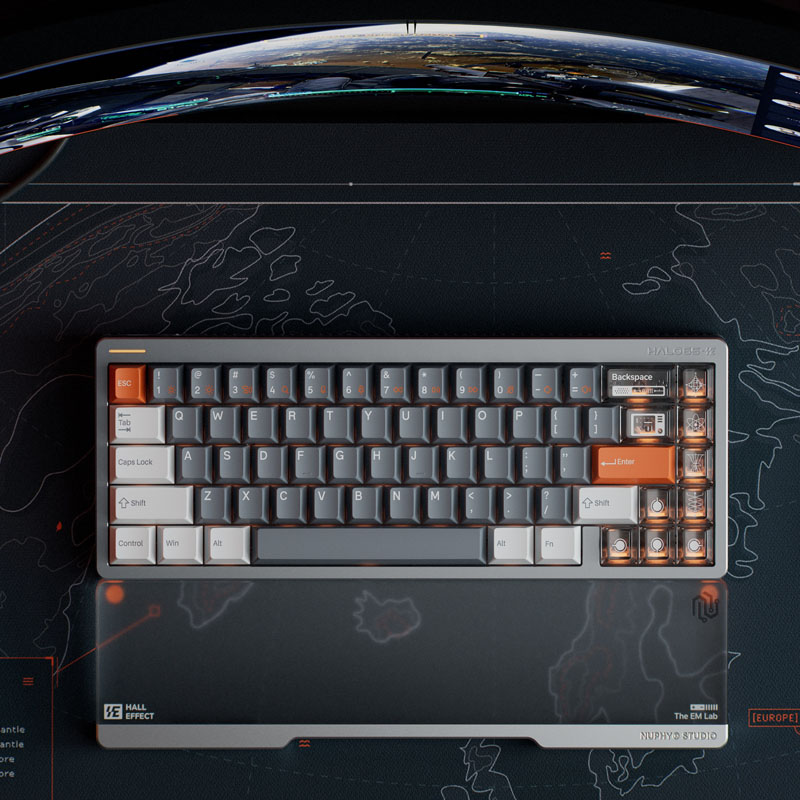 NuPhy Crystal Cherry original height PC transparent keycap mechanical ...