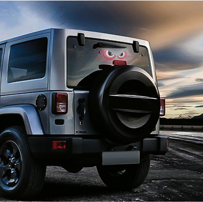 ((2PCS) Car Window LED Light Car Dynamic Light Velcro Eye Decorative ...