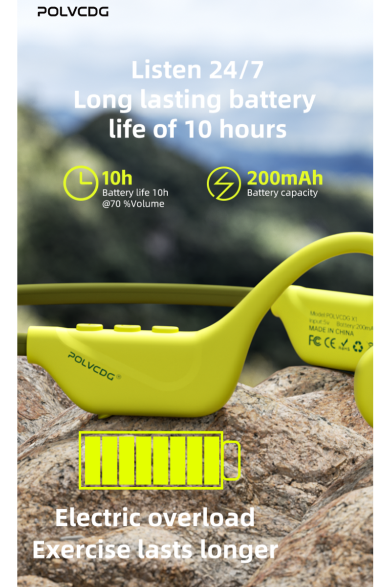 Polvcdg-X1-32GB Sports Bone Conduction Earphones Bluetooth 5.4IPX6 ...
