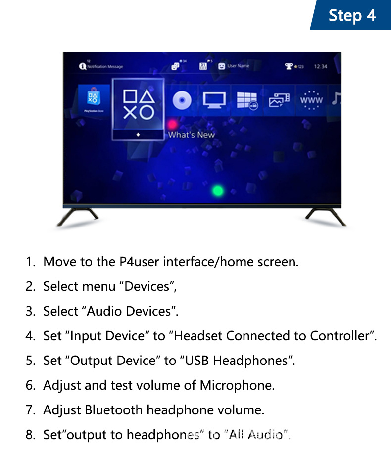 For PS4 USB Bluetooth Adapter PS4 Gamepad Game Controller Console ...