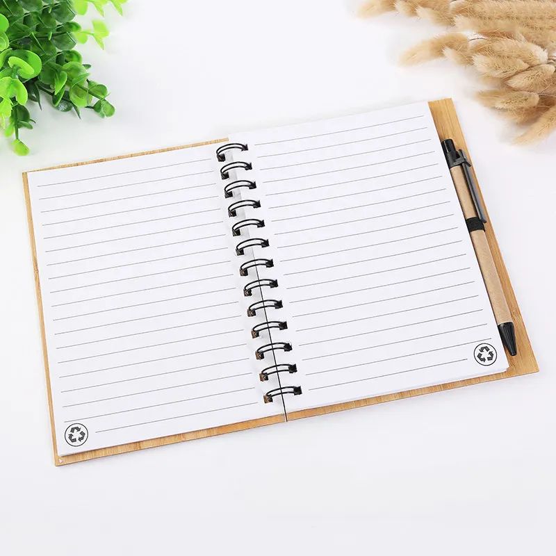 1Pc Full Bamboo Notebook Creative Student Stationery Bamboo Shavings ...