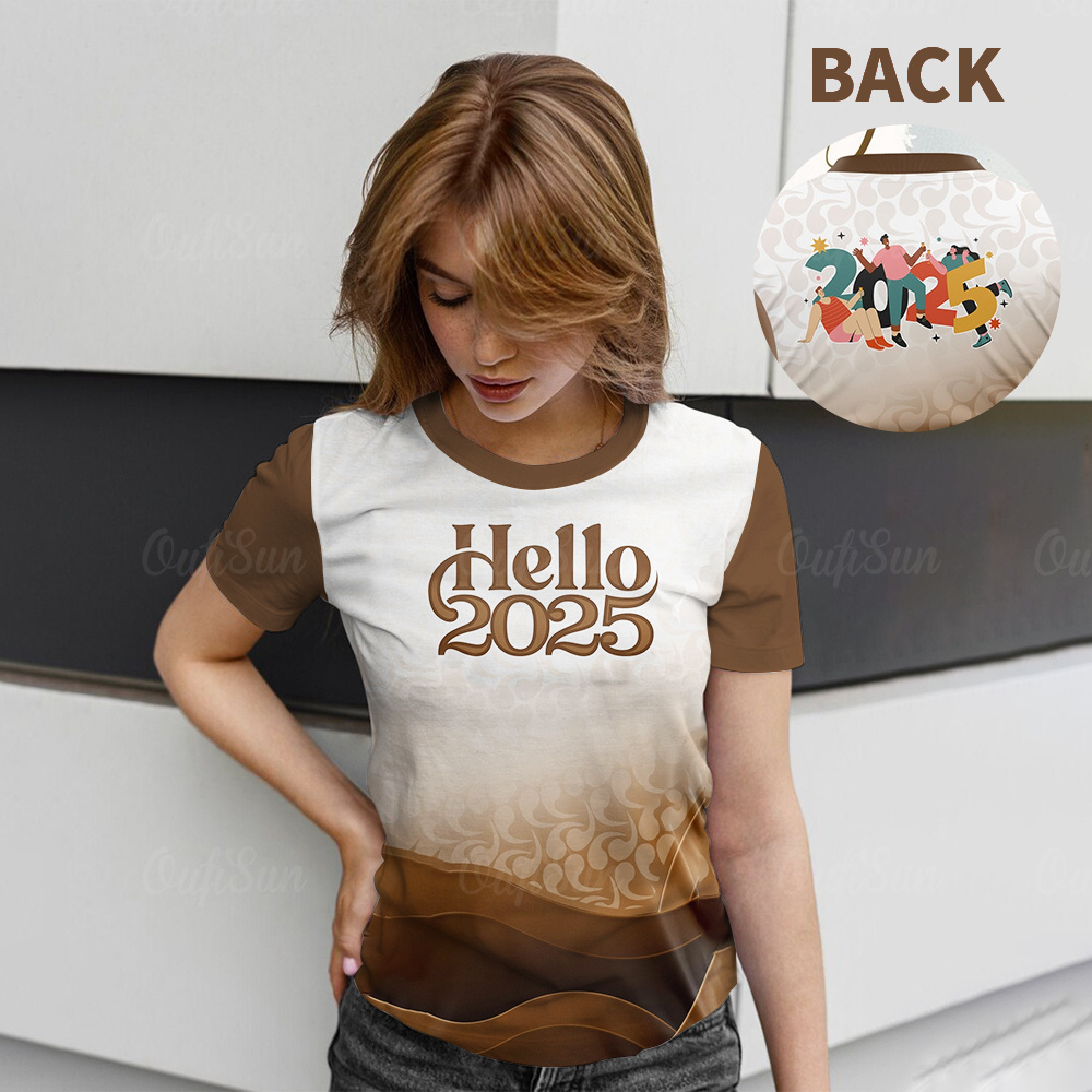 2025 New Year Party Mocha Mousse T-Shirt Sublimation New Year Party ...