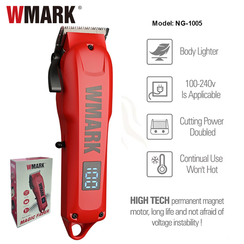 WMARK Hair Clipper NG-1005 Oil Head Electric Clippers Rechargeable Hair ...