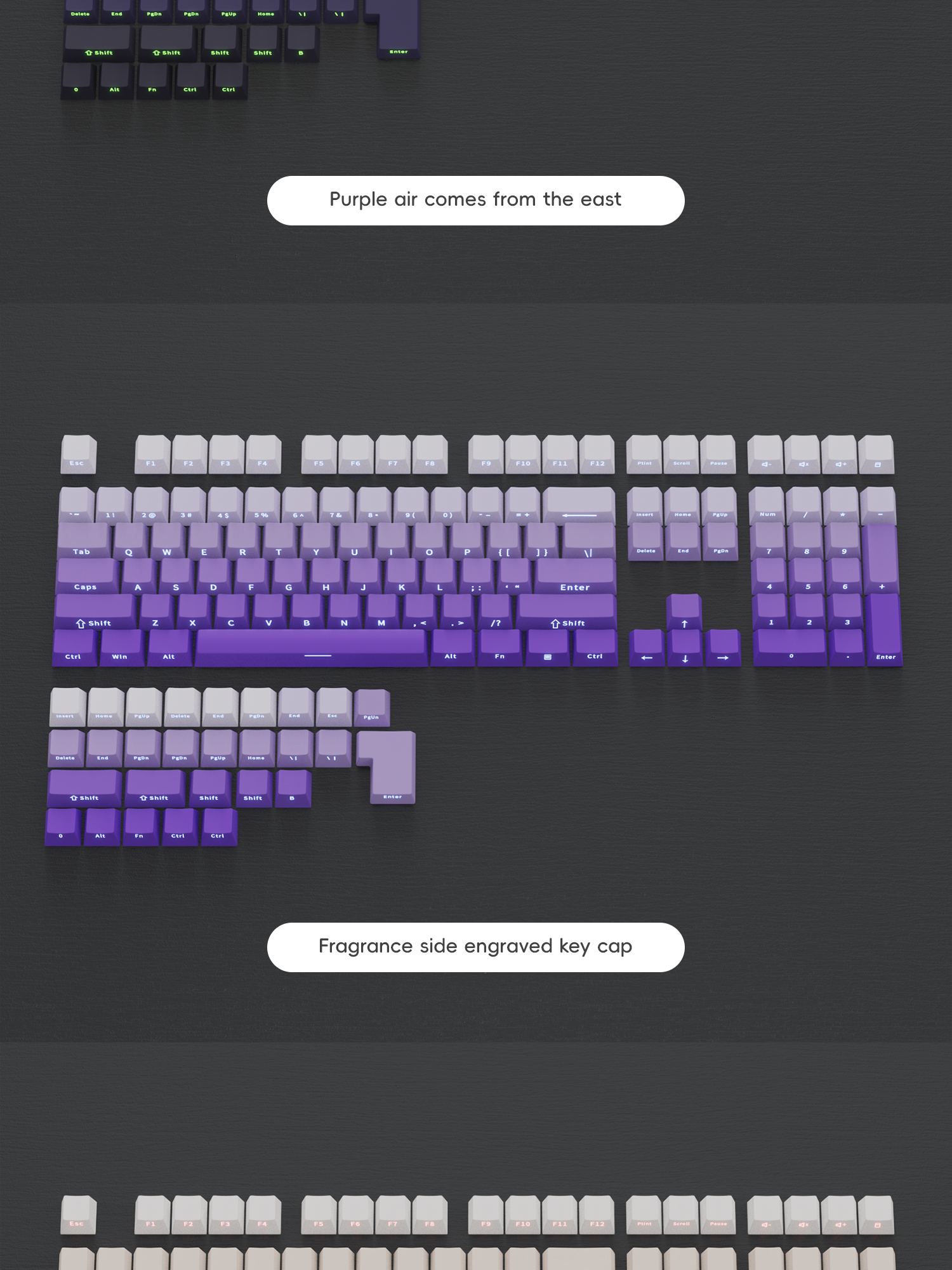 PBT Keycap 136Keys OEM Height Side Engraving Gradient Color keycaps for ...