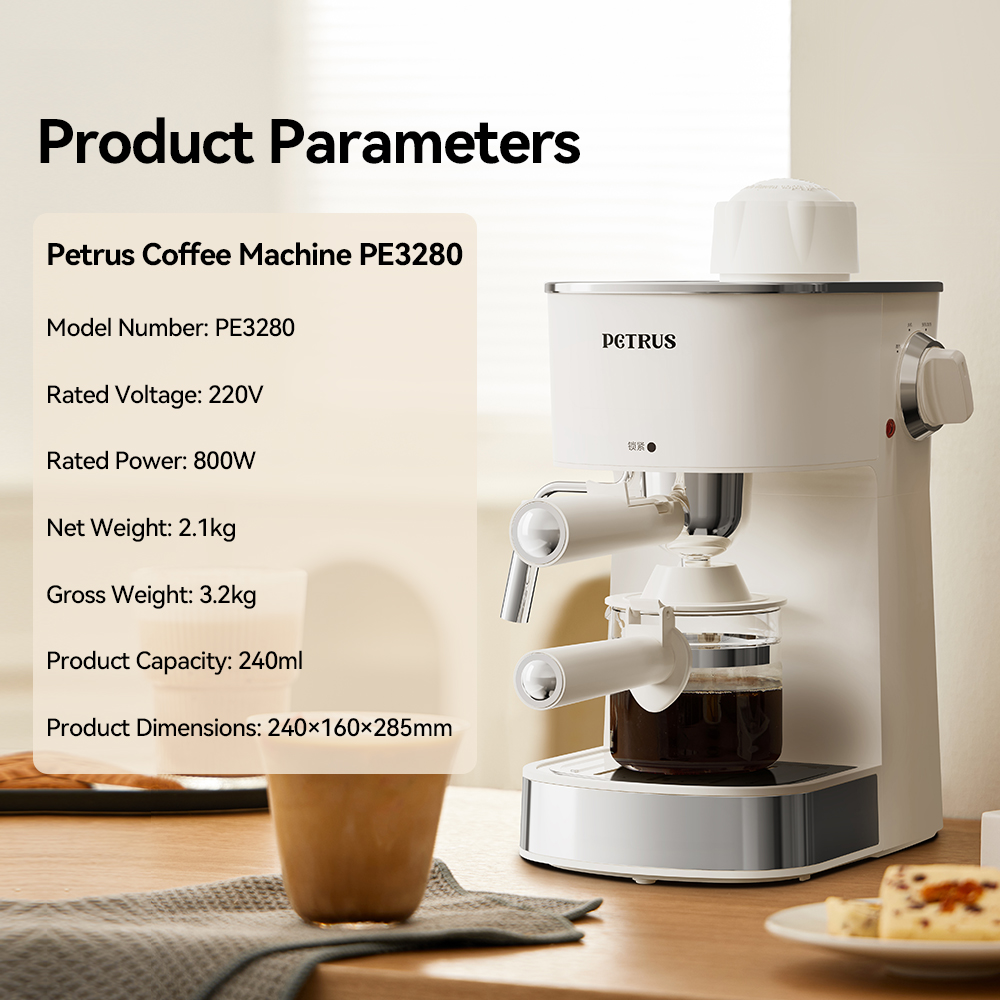 Petrus Coffee Machine 51mm Espresso Coffee Maker With Fancy Milk System ...