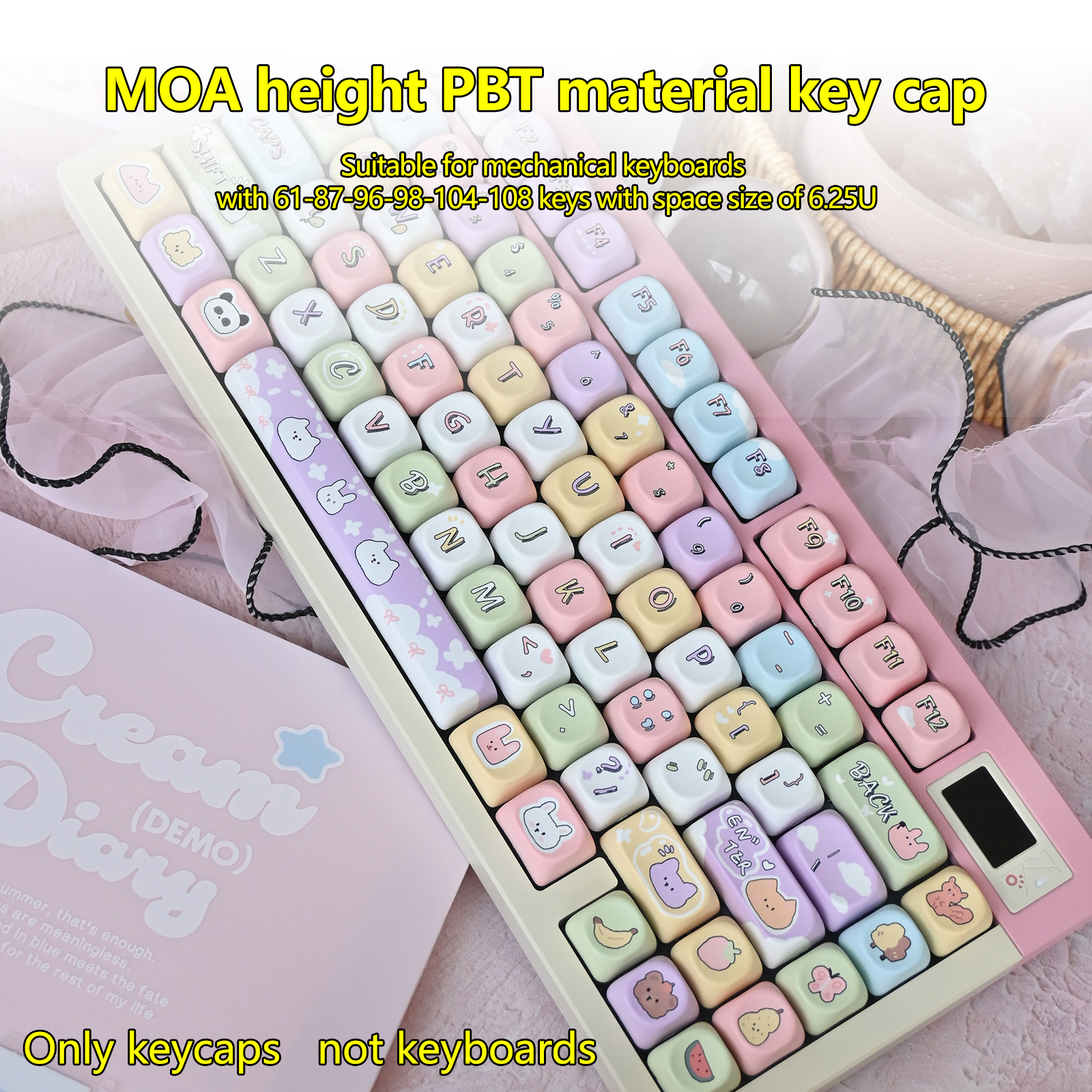 MOA Profile Theme Keycaps PBT DIY Custom for130/132/141/142 Mechanical ...