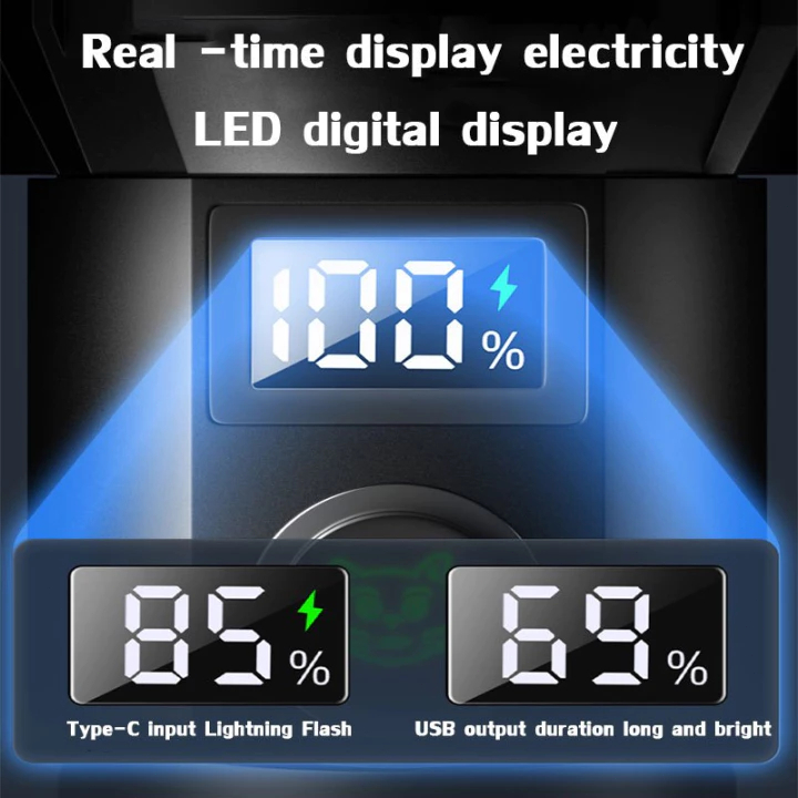Flashlight Rechargeable Waterproof Smart Digital Display LED flashlight ...
