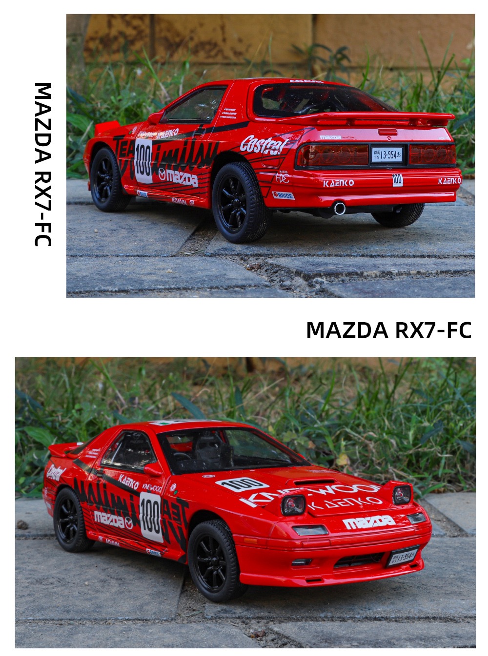 1:24 Scale Mazda RX7 Printing Alloy Car Model Diecast Car Sound Light ...