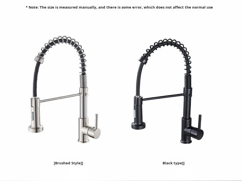 German stainless steel spring faucet 360° rotating pull-down, wall ...