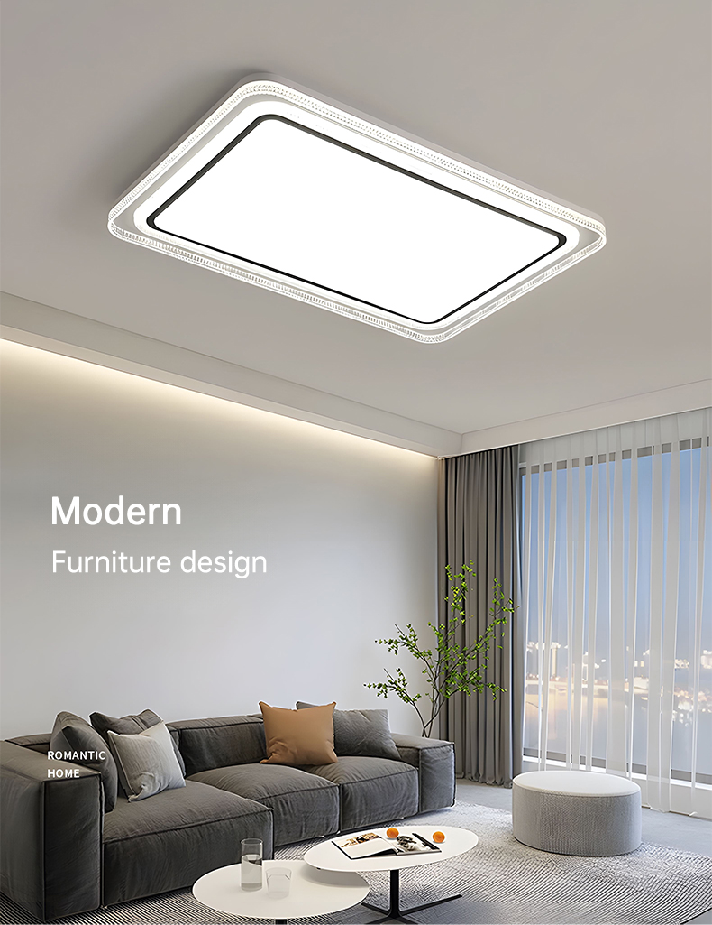 Modern Ceiling Light Tricolor LED Light Square Round Frame Design ...