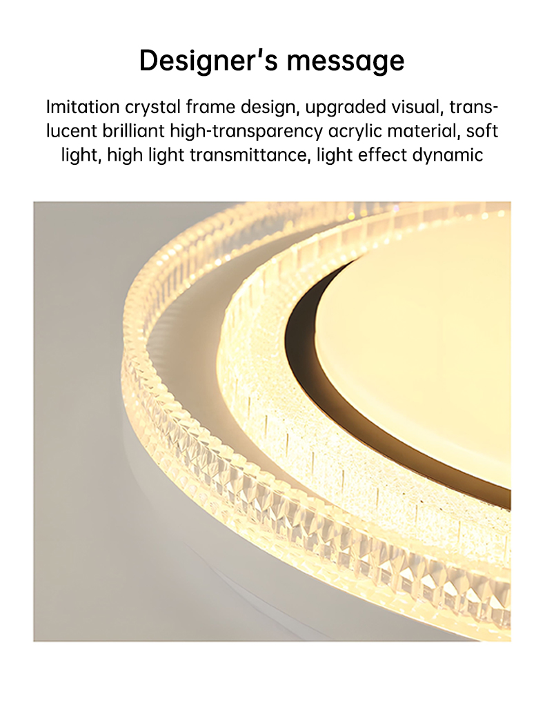 Modern Ceiling Light Tricolor LED Light Square Round Frame Design ...