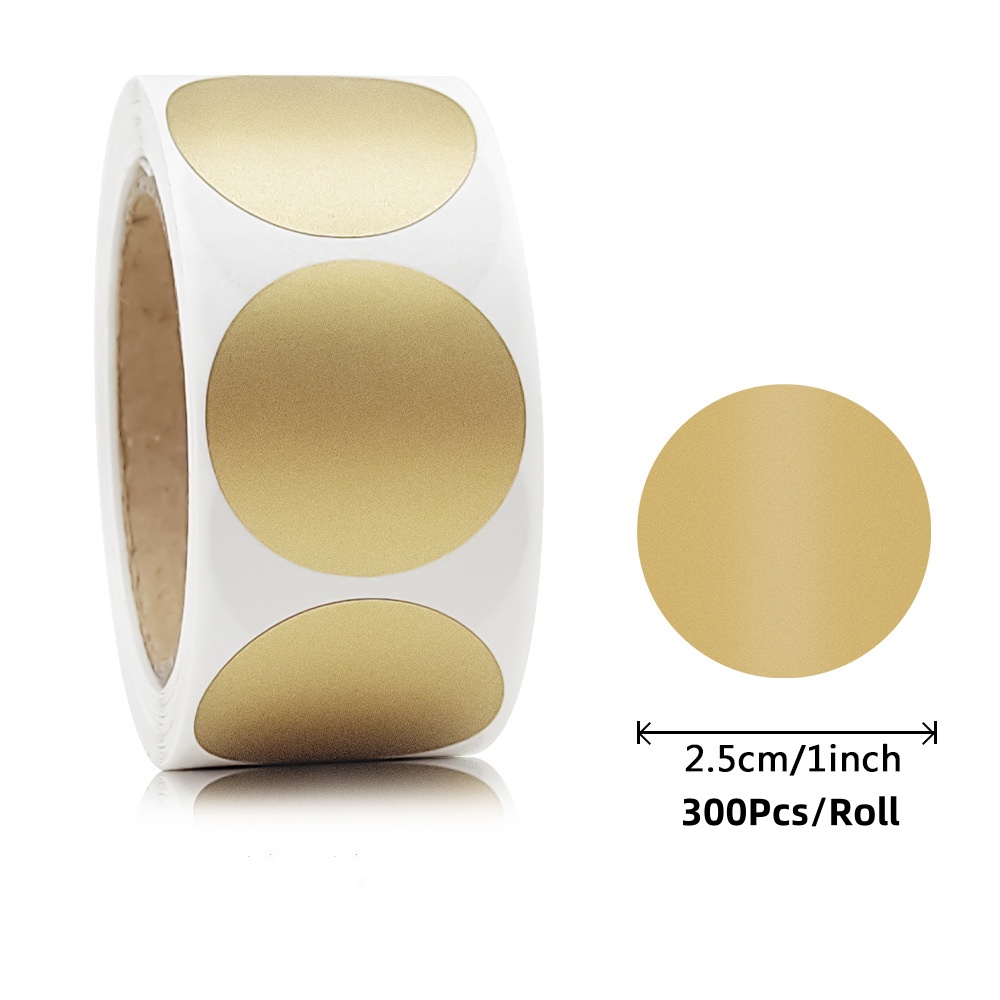 1 Roll 300 Pcs/Roll 1" Round Scratch Off Stickers Labels Self Adhesive ...