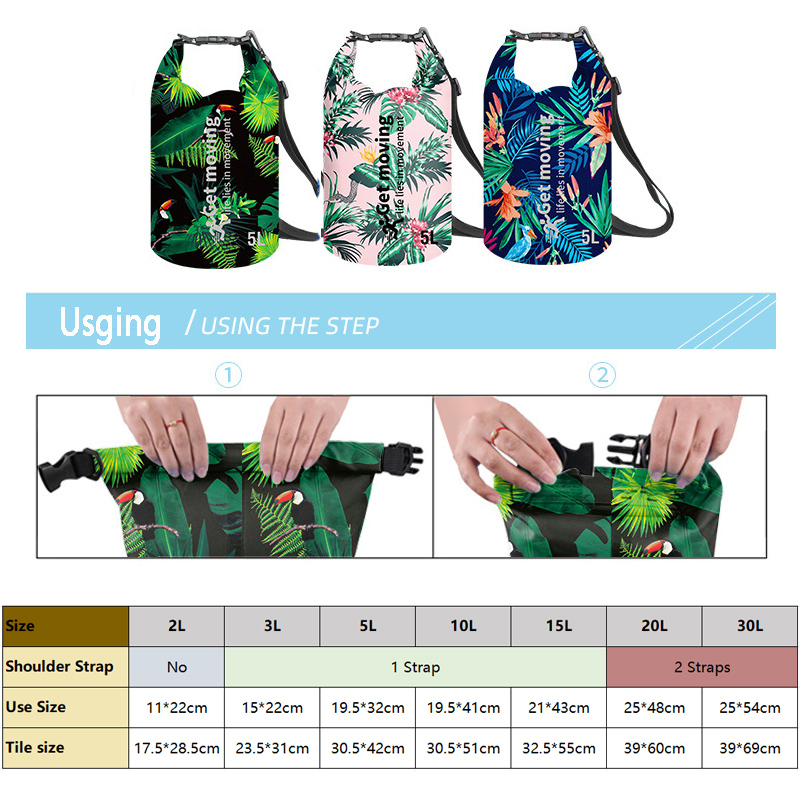 Waterproof Floating Dry Bag 2/3/5/10/15/20/30L Dry Sack Roll Top Dry ...
