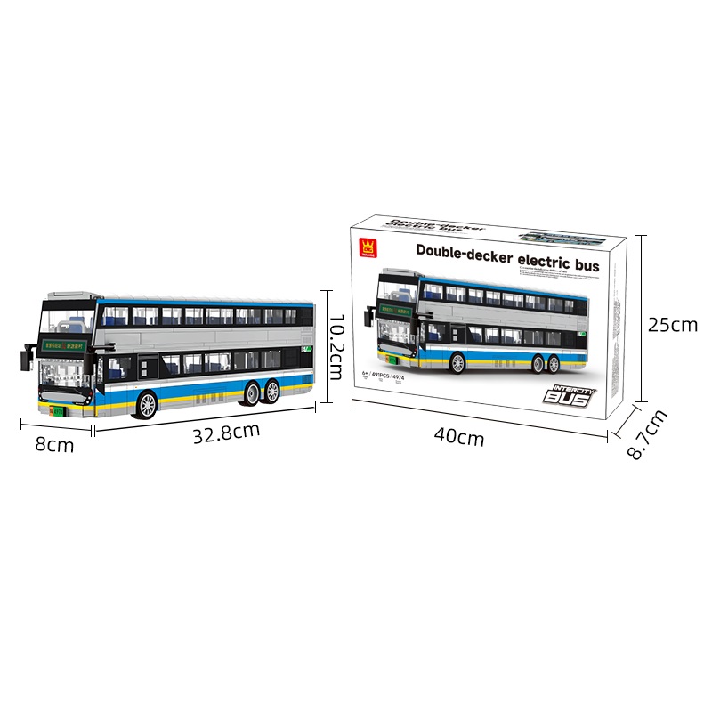 Double-Decker Electric Bus Building Blocks 491 Pcs WANGE Vehicle Car Bricks Toy Set | Shopee ...