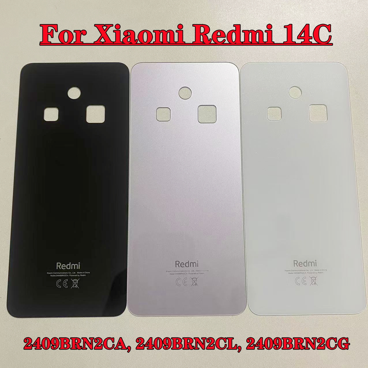 AAA For Xiaomi Redmi 14C Battery Cover Rear Glass Battery Door Housing ...